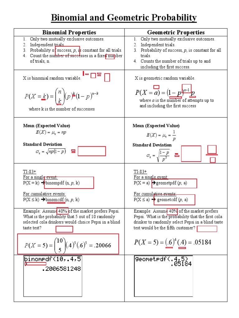 6th Period Notes - Binomial and Geometric Probability | PDF ...