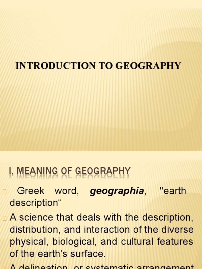 Introduction To Geography | PDF | Geography | Map
