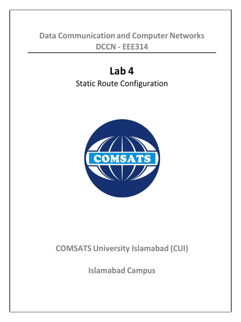 Lab Manual 04 Static Route Configuration | PDF | Routing | Computer Network