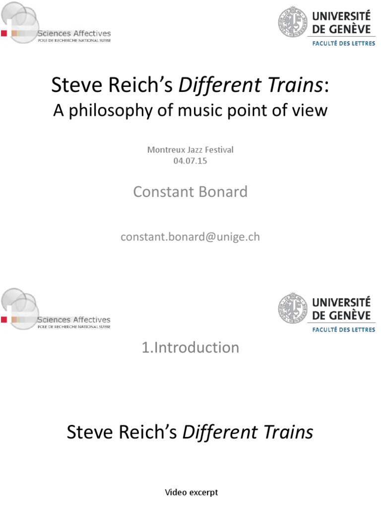 Steve Reichs Different Trains A Philosop | PDF | Affect (Psychology ...