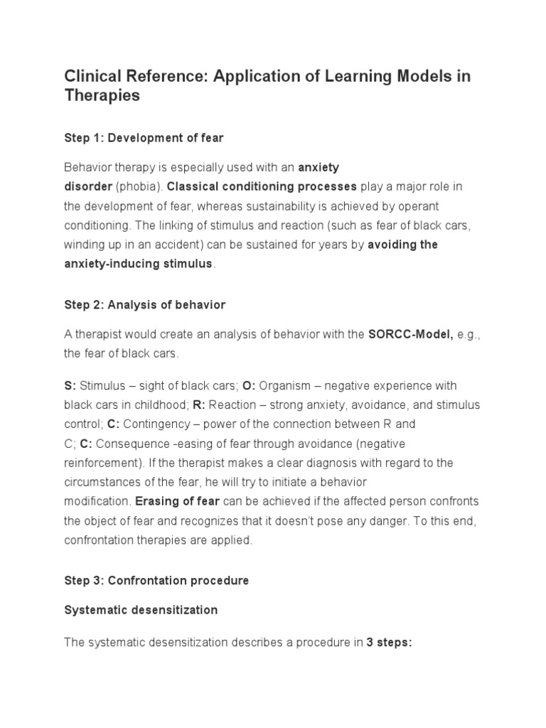 Application of Learning Models in Therapies | PDF