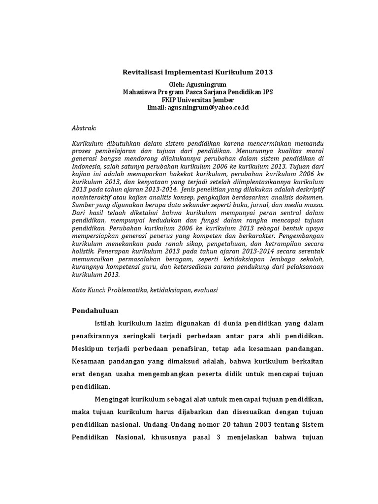 Contoh Penulisan Artikel Studi Pustaka | PDF