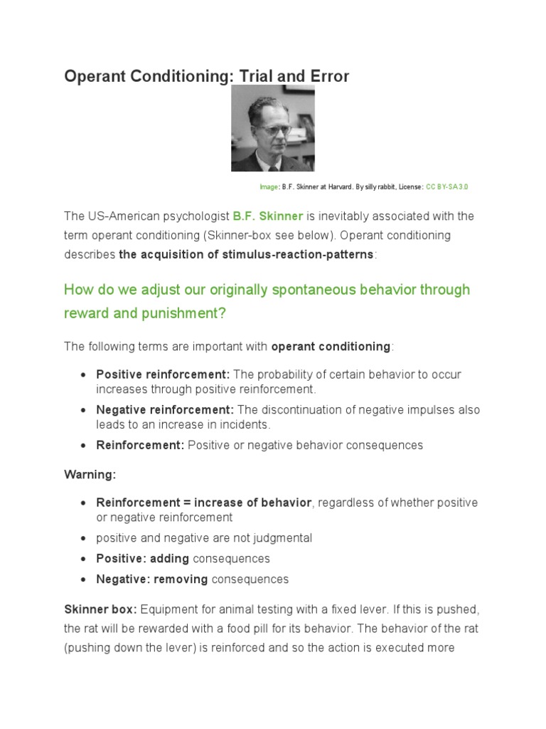 Operant Conditioning 1 | PDF | Reinforcement | Psychological Schools