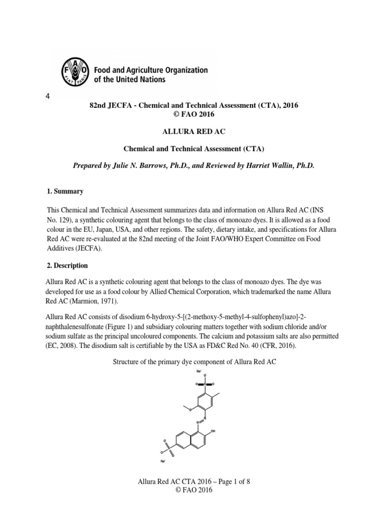 Rojo 40 Especificación | PDF | Sodium | Salt (Chemistry)