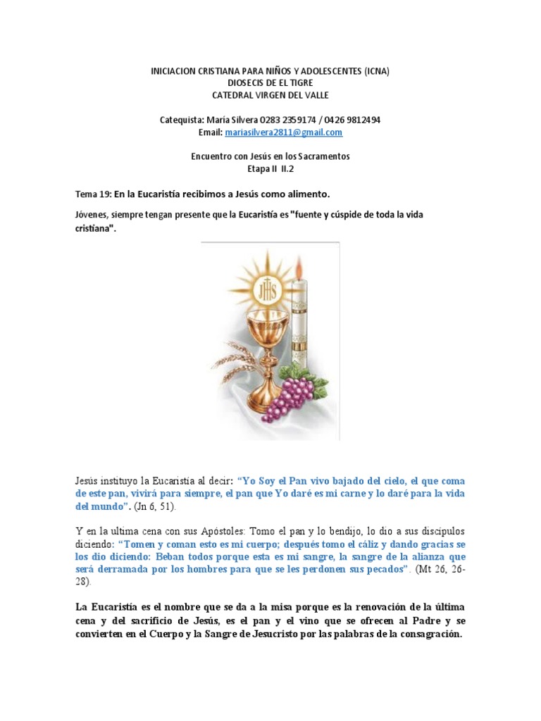 Tema 19. La Eucaristía | Tema Sobre La Eucaristía – QIZR