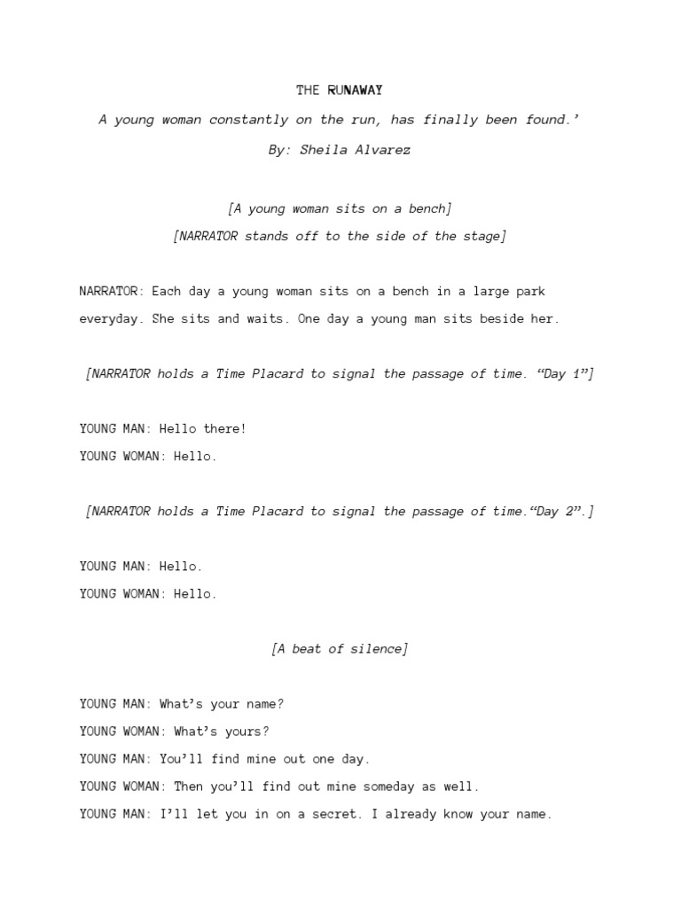 Script - The Runaway | PDF