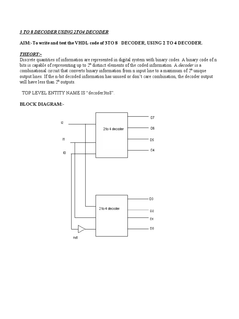 3to8 Decoder | PDF | Vhdl | Applied Mathematics