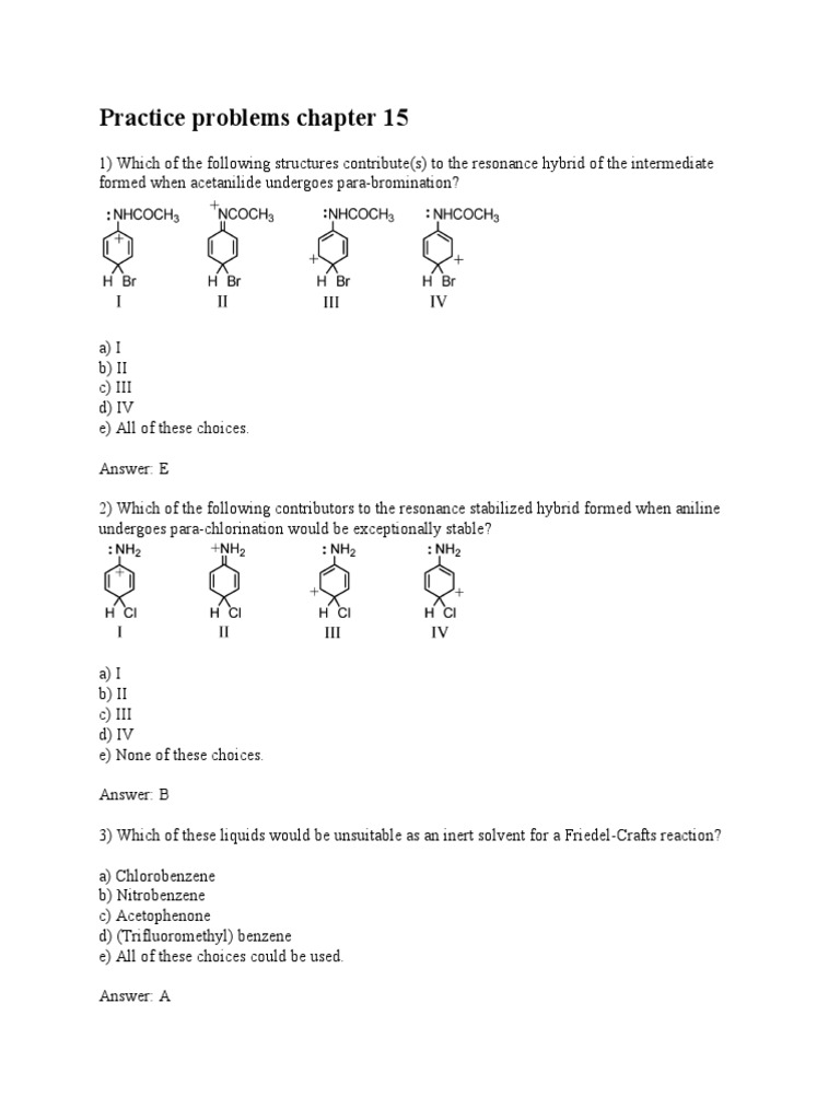 AK - Practice Problems Chapter 15 Organic Chemistry | PDF | Chemical ...