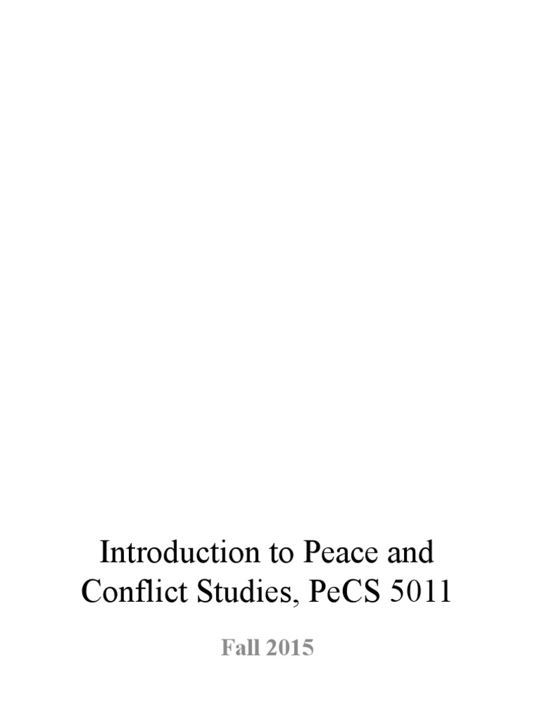 Introduction To Peace And Conflict Studies Lecture Power Point 2 1