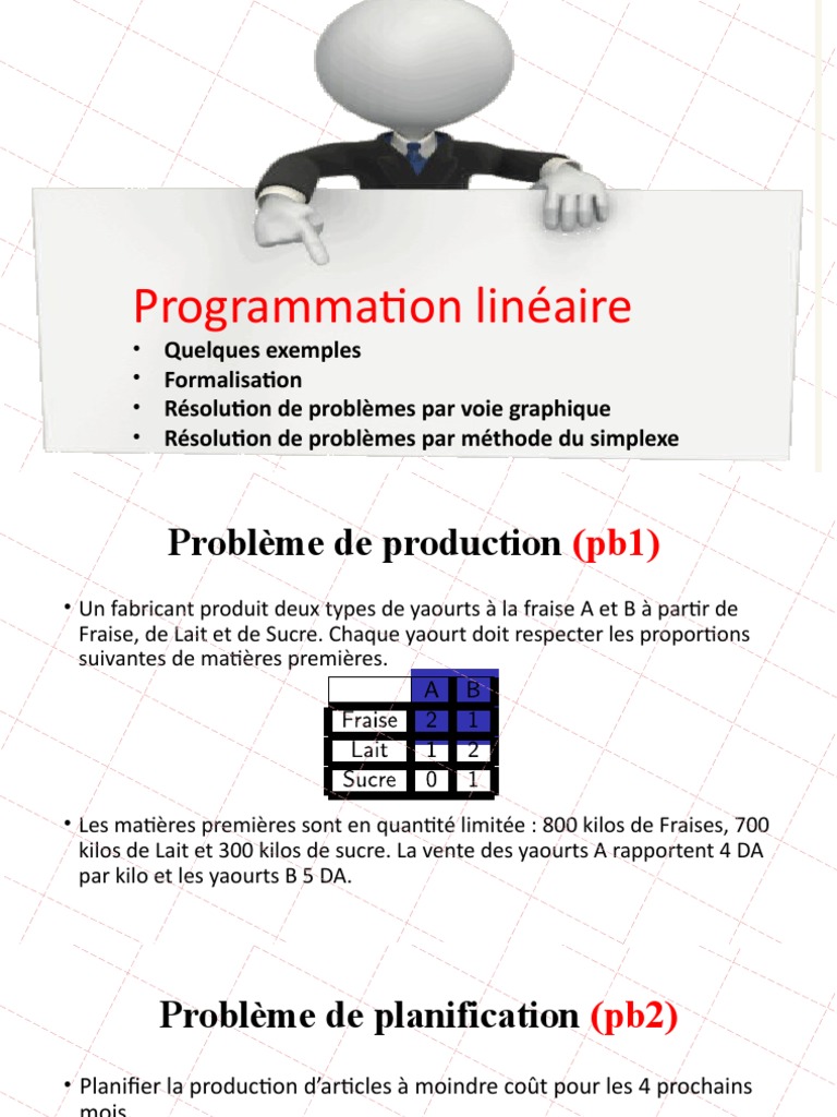Programmation Linéaire | PDF | Optimisation linéaire | Équations