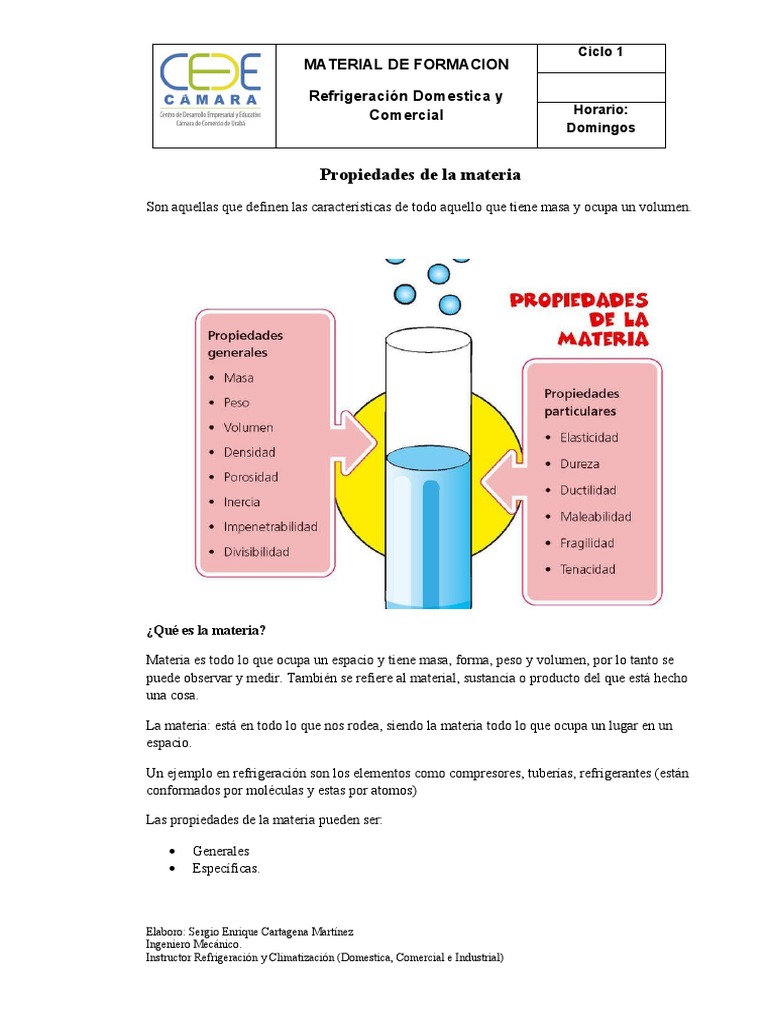Propiedades de la Materia en Refrigeración | PDF | Importar ...
