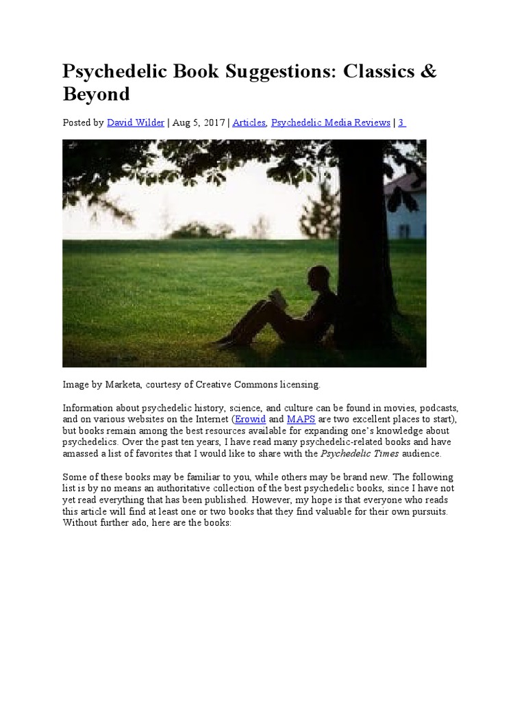 Psychedelic Book Suggestions | PDF | Psychedelic Drugs | Psychoactive Drugs