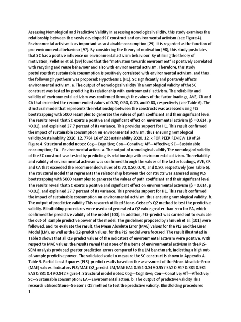 Assessing Nomological and Predictive Validity | PDF | Validity (Statistics) | Factor Analysis