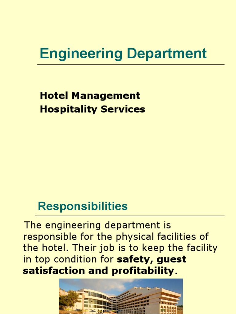 Engineering Department: Hotel Management Hospitality Services | PDF ...