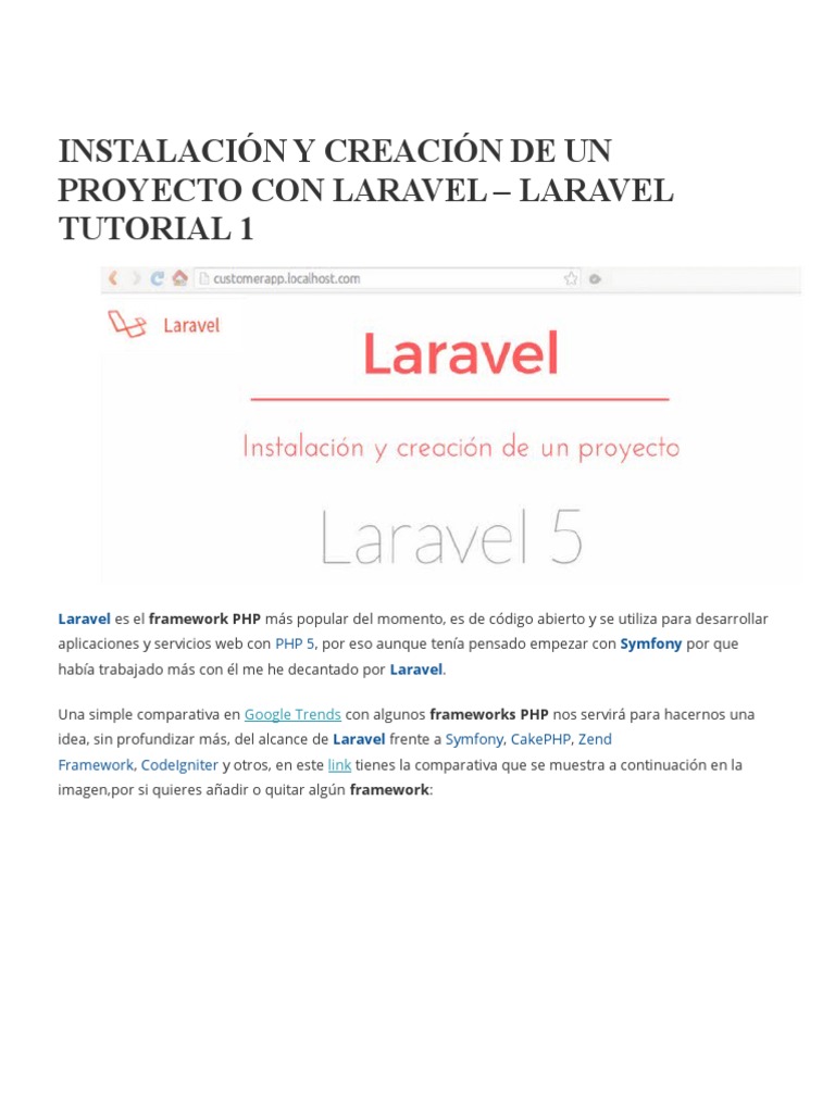Instalación y Creación de Un Proyecto Con Laravel | PDF | Php | Mi sql