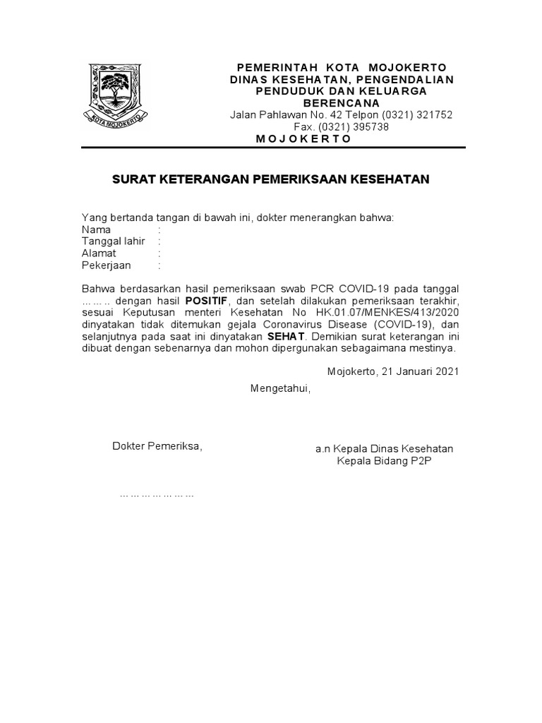 Format Suket Sehat | PDF