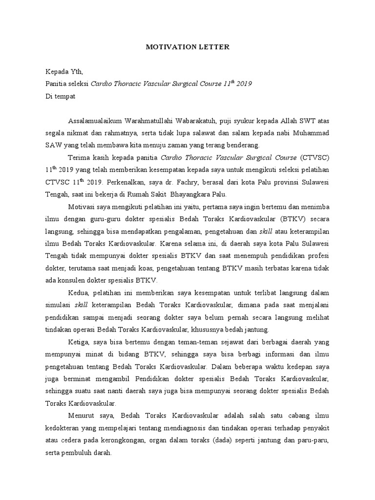 Motivation Letter | PDF