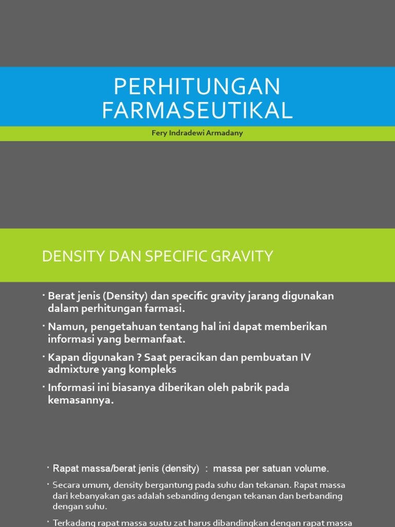 Perhitungan Farmaseutikal | PDF