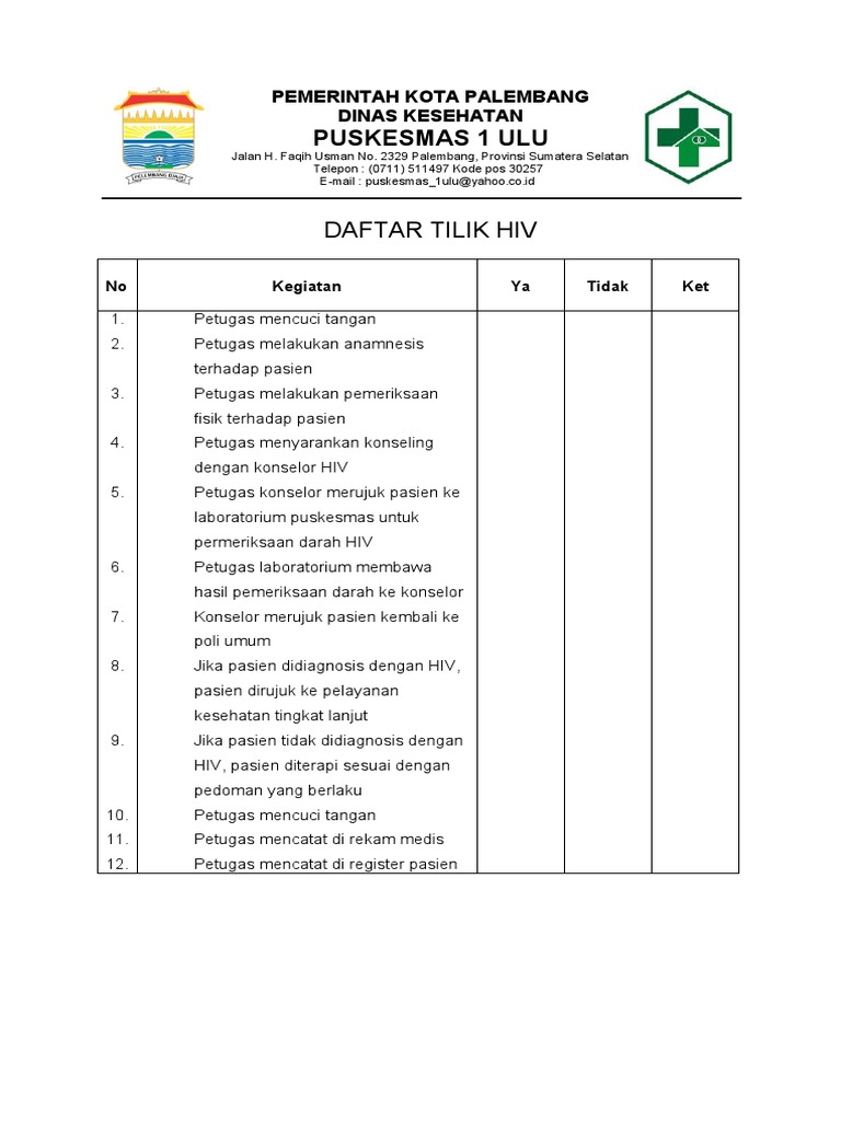 Daftar Tilik HIV | PDF