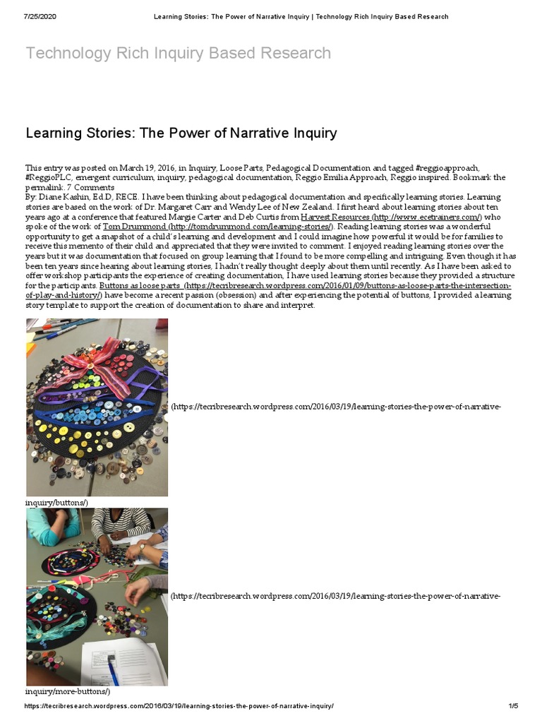 Learning Stories - The Power of Narrative Inquiry - Technology Rich ...