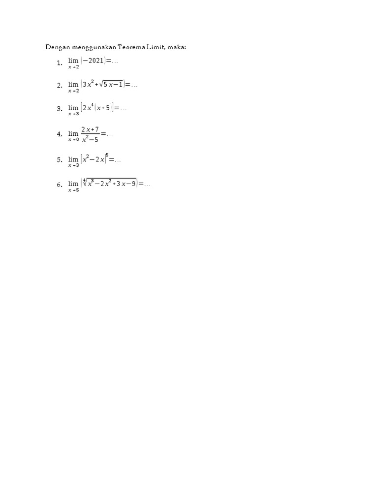 Dengan Menggunakan Teorema Limit | PDF