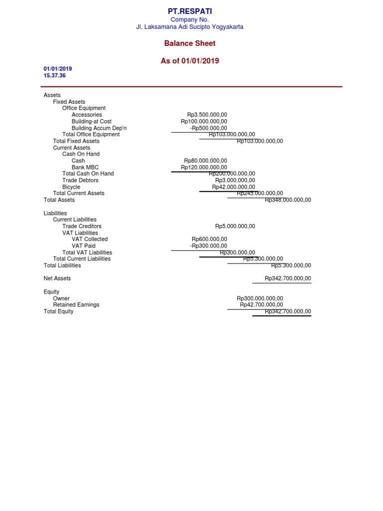 Standard Balance Sheet | PDF