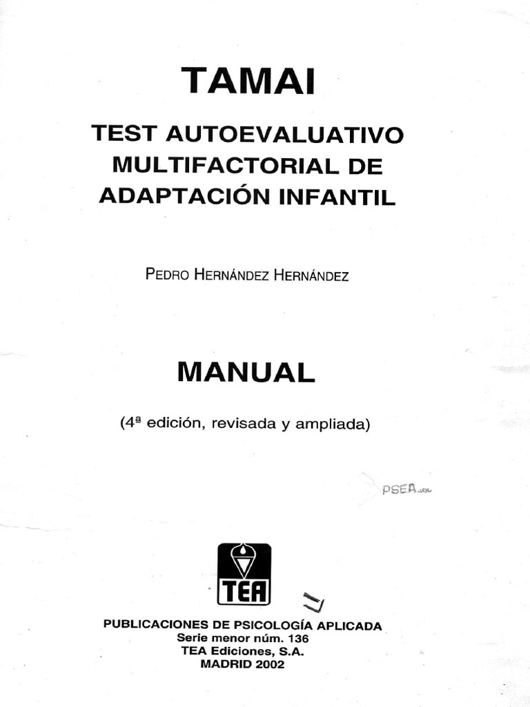 Manual TAMAI | PDF | Estadísticas | Sicología