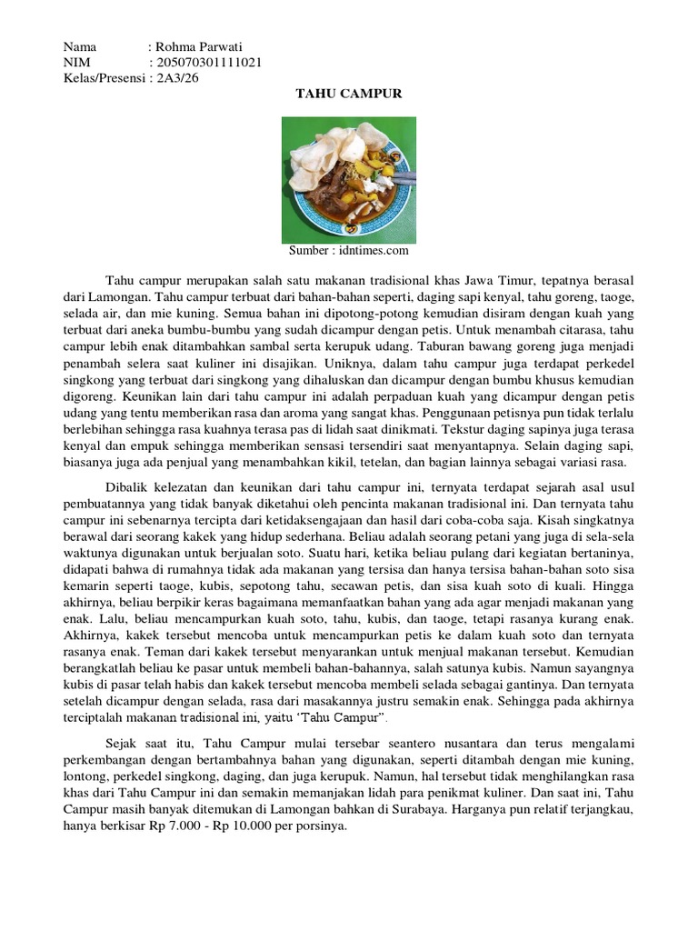 Tahu Campur | PDF
