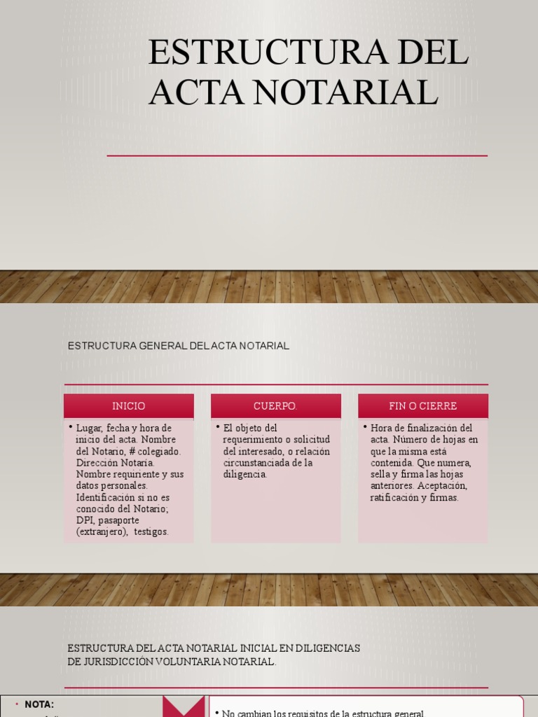 Estructura Del Acta Notarial | PDF | Derecho Civil (Common Law) | Justicia