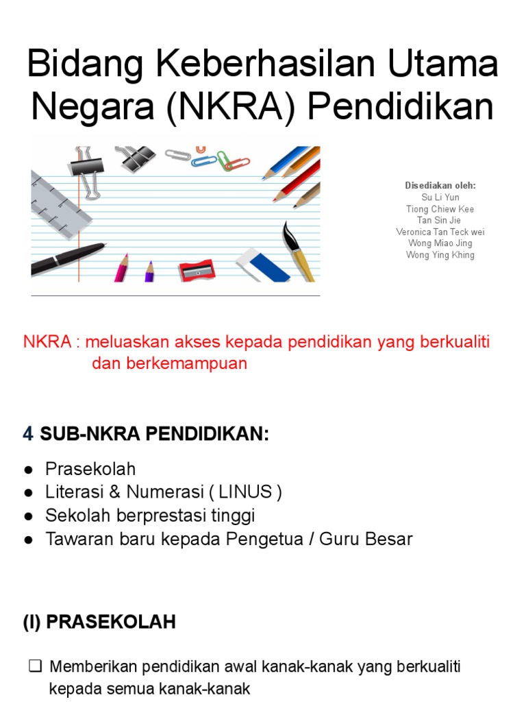 Kumpulan 3 - Bidang Keberhasilan Utama Negara (NKRA) Pendidikan | PDF
