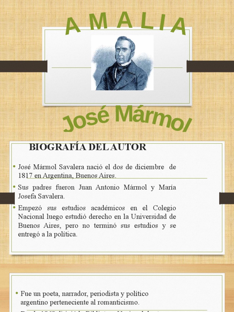 José Mármol: Vida y Obra de "Amalia" | PDF | Novela negra, policíaca y ...