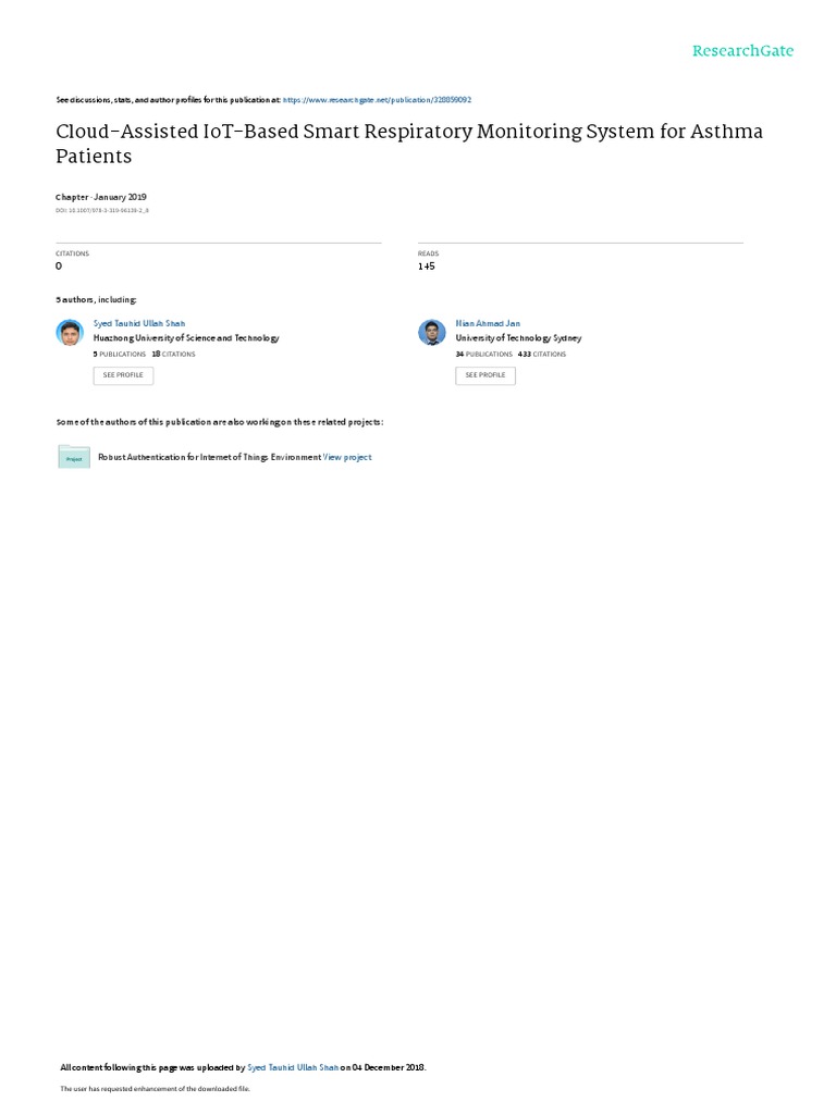 IoT-Based Respiratory Monitoring System For Asthma | PDF | Internet Of ...