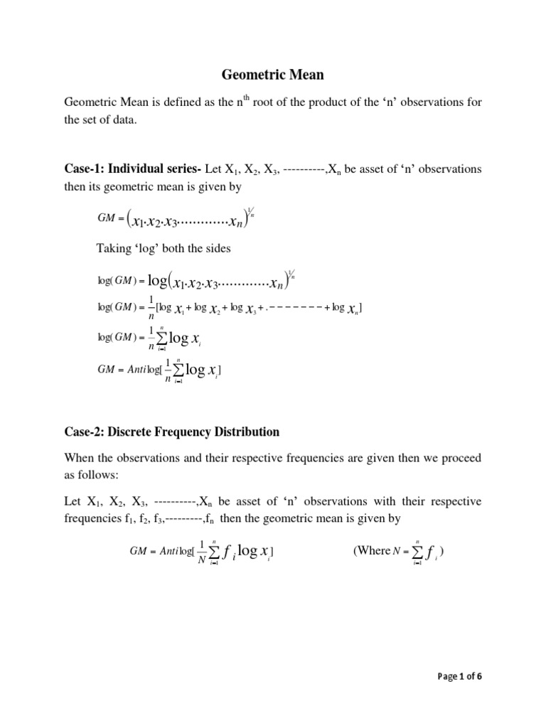 Unit-1 - Geometric Mean, Harmonic Mean - L-7 - 12th December, 2020 ...