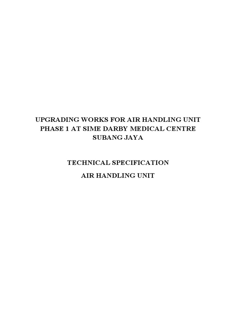 AHU Specification - Saiver | PDF | Thermal Insulation | Building ...