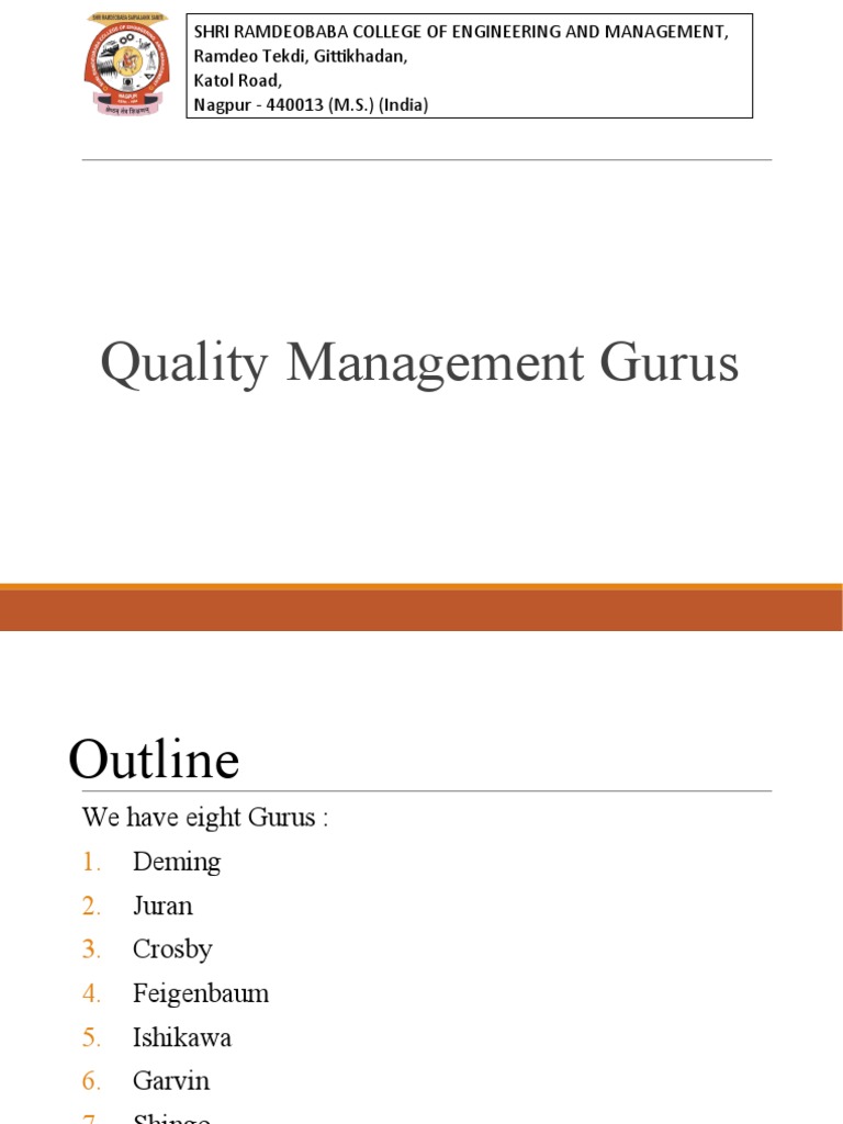Quality Gurus | PDF | Quality (Business) | Quality