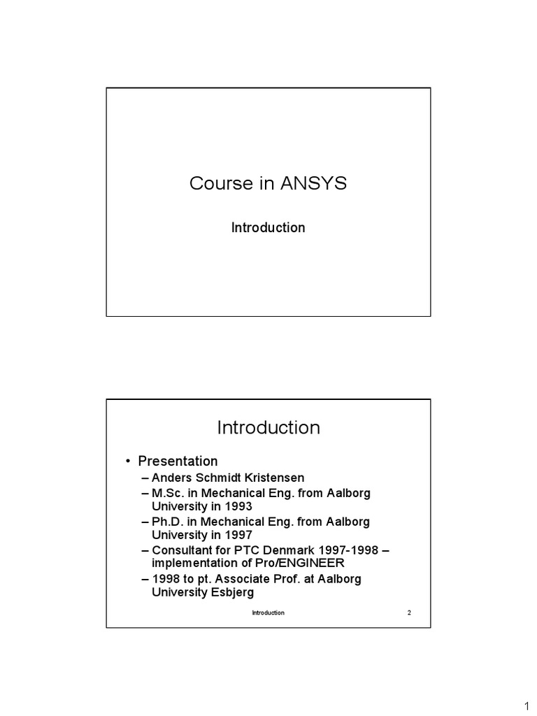 Course in ANSYS | PDF | Finite Element Method | Computational Science