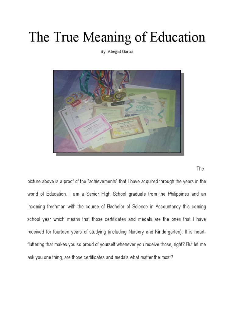 The True Meaning of Education | PDF | Learning | Knowledge