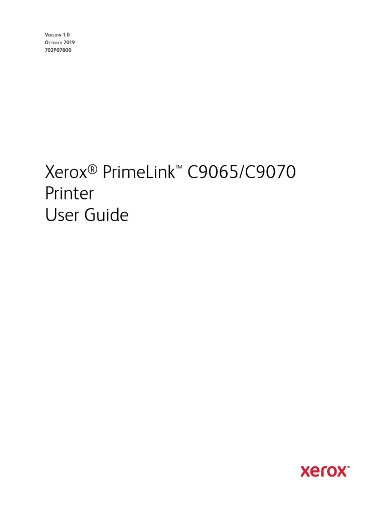 PrimeLink C9065 C9070 Ug En-Us | PDF | Printer (Computing) | Fax