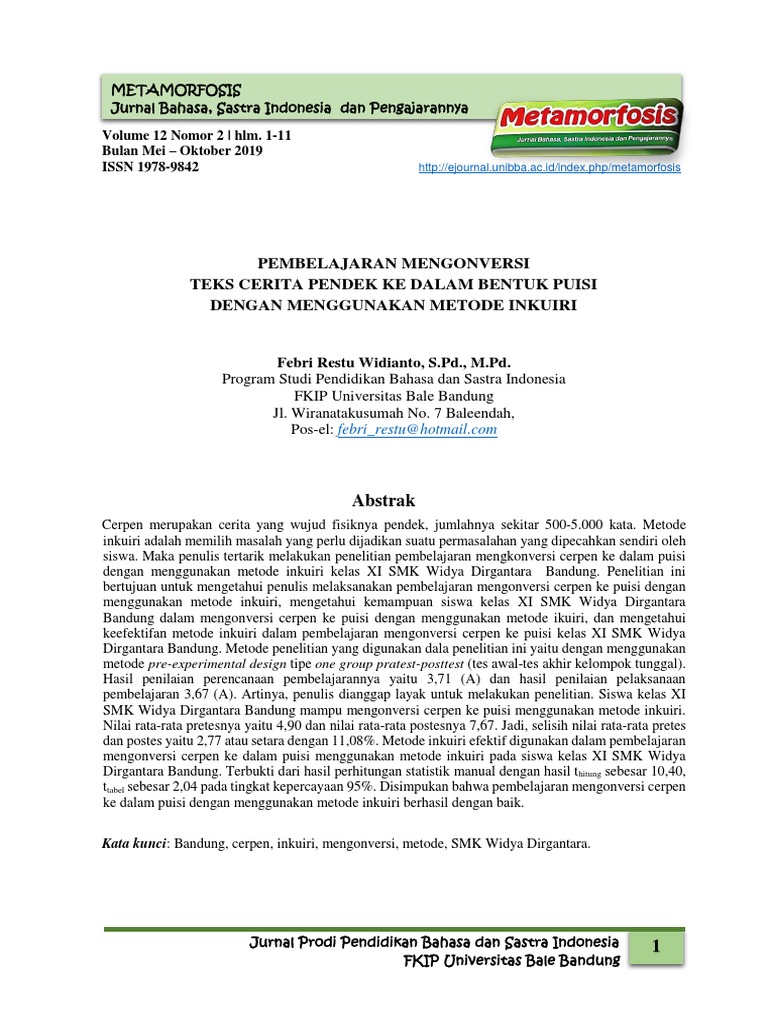 JURNAL Pengertian Dan Unsur Puisi, DKK | PDF