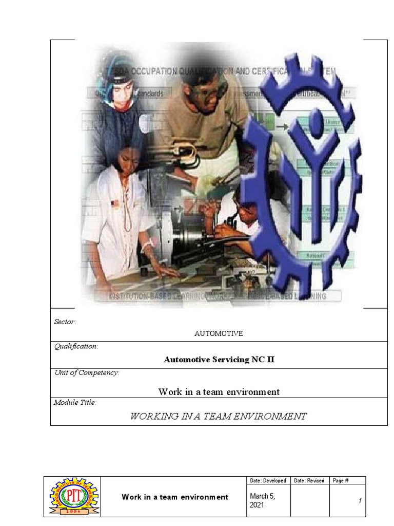 Basic CBLM Work in A Team Environment | PDF | Competence (Human Resources) | Communication