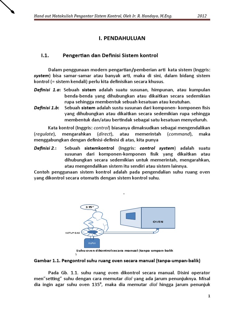 Diktat Pengantar Sistem Kontrol Utk UTS 2019-2020 (Repaired) Baru | PDF