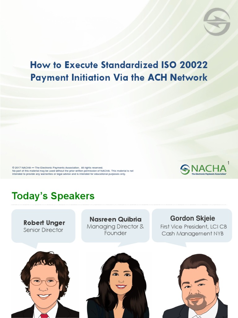 How To Execute Standardized ISO 20022 Payment Initiation Via The ACH Network | PDF | Clearing ...