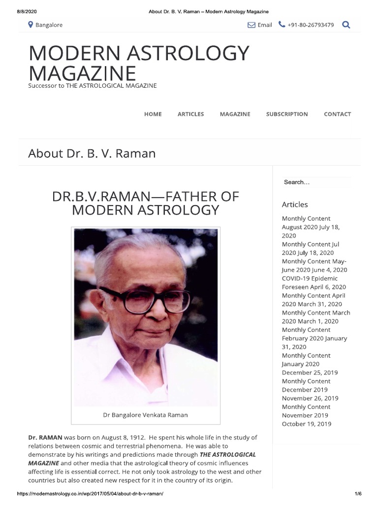 DR B V Raman | PDF