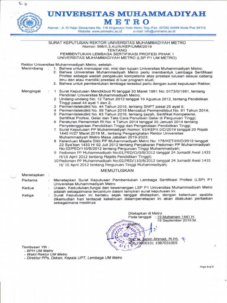 SK Pembentukan LSP 1 | PDF