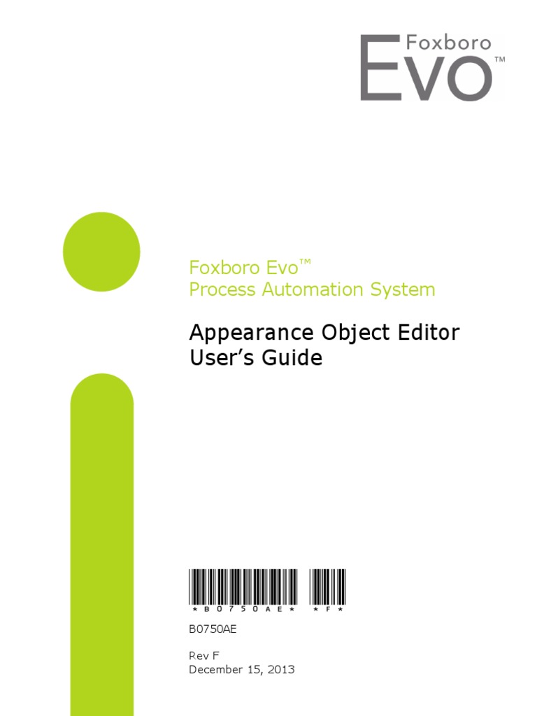 Appearance Object Editor User's Guide: Foxboro Evo Process Automation System | PDF | Window ...