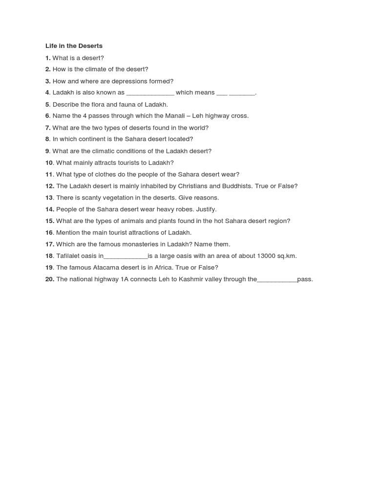 Life in The Deserts | PDF