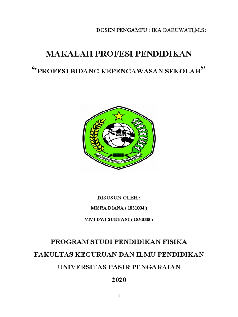 Makalah Profesi Pendidikan Kepengawasan Sekolah | PDF