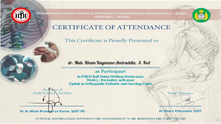Sertifikat Orthopaedi - PABOI JAWA BALI | PDF | Business | Wellness