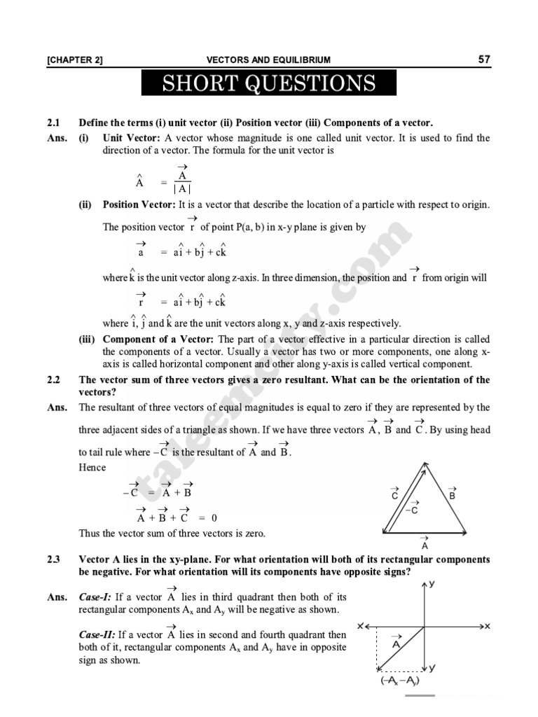 Physics SQs Numerical Chapter 2 | PDF