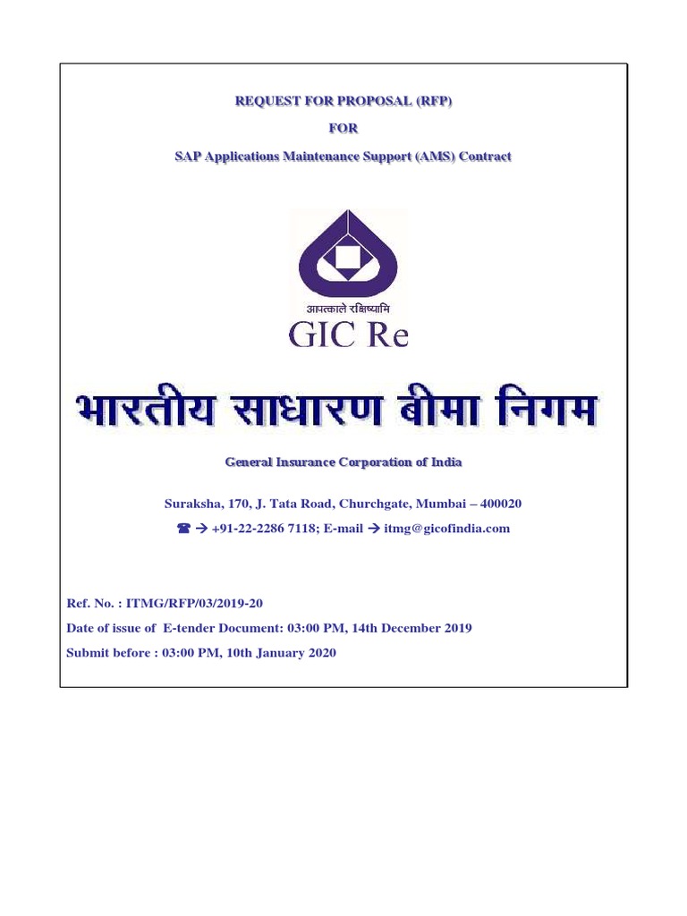 RFP - SAP-AMS Contract For All Module | PDF | Request For Proposal ...
